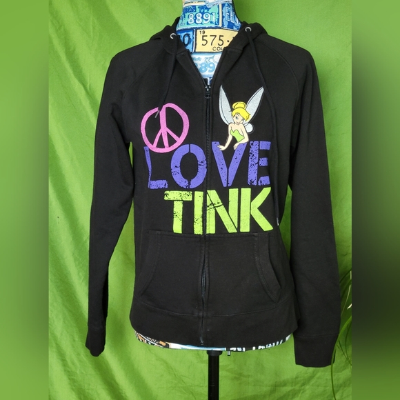 Disney | Shirts & Tops | Disneys Girls Fleece Zipup Tinkerbell Hoodie ...